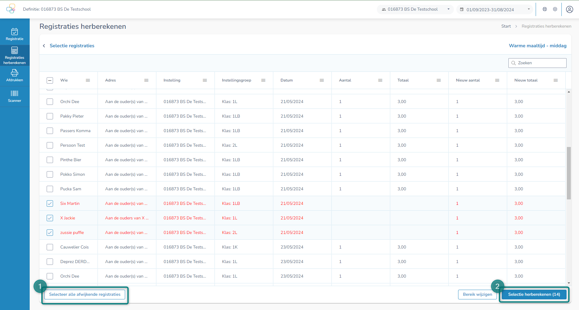 Registratie 2.0: Registraties herberekenen – Informat support