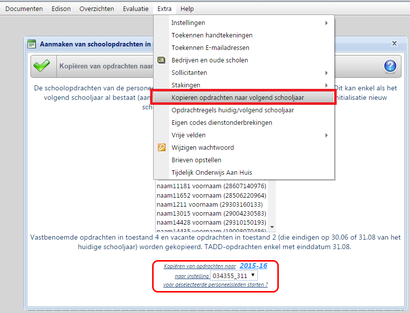 Opdrachten en personeelsleden overzetten naar een ander ...